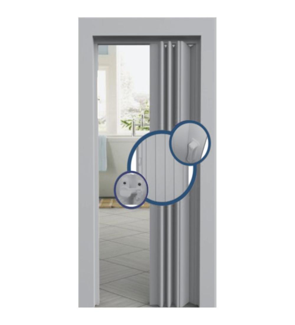puerta plegable pvc gris vitesse 80cm