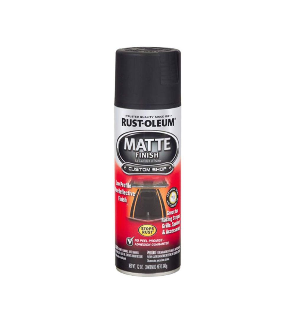 pintura automotive 340gr rust oleum negro mate
