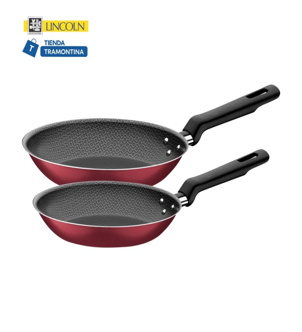kit sartén tramontina loreto rojo 2 piezas